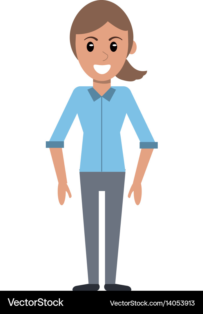 Character woman female standing Royalty Free Vector Image
