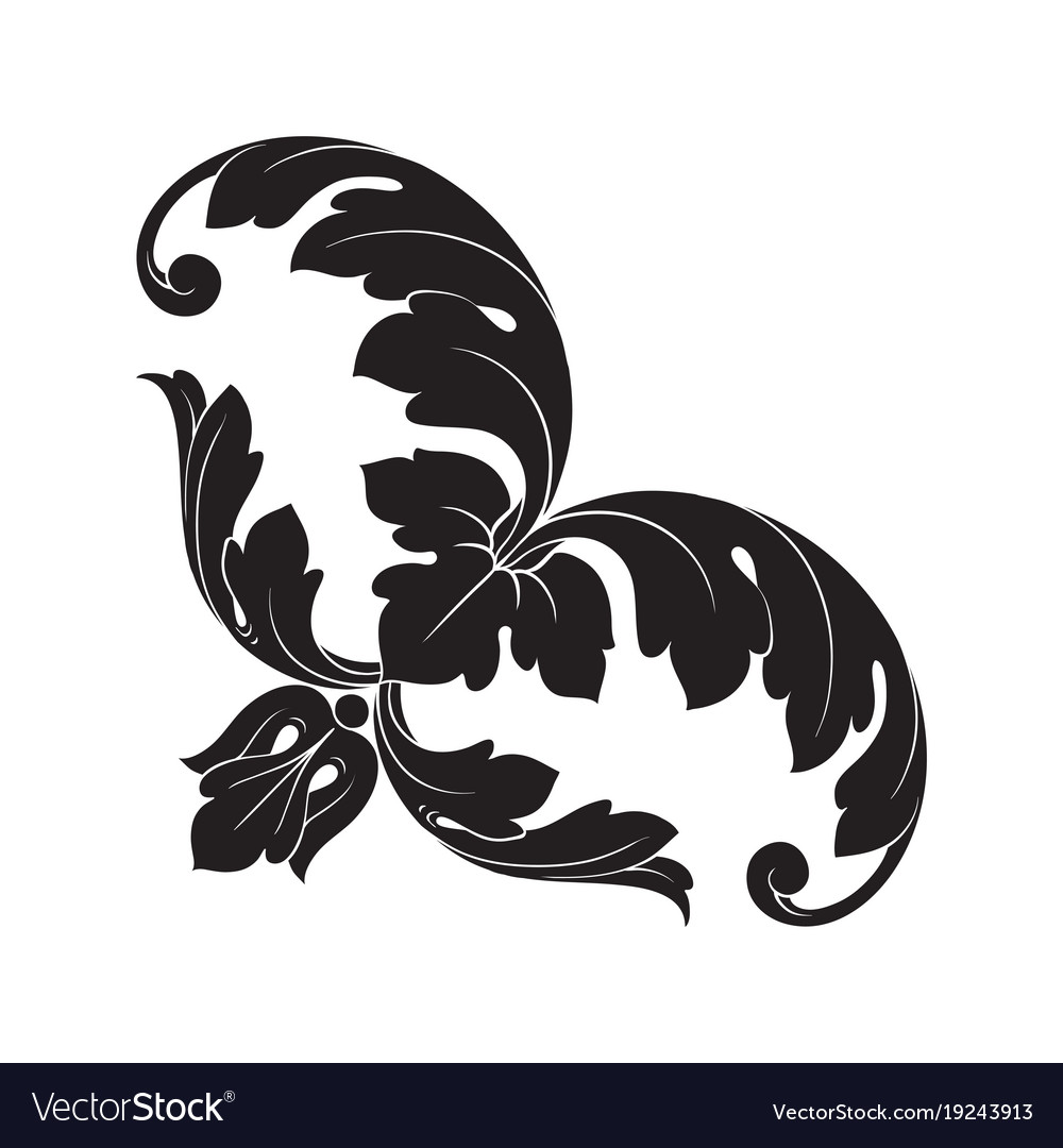 Classical baroque ornament Royalty Free Vector Image