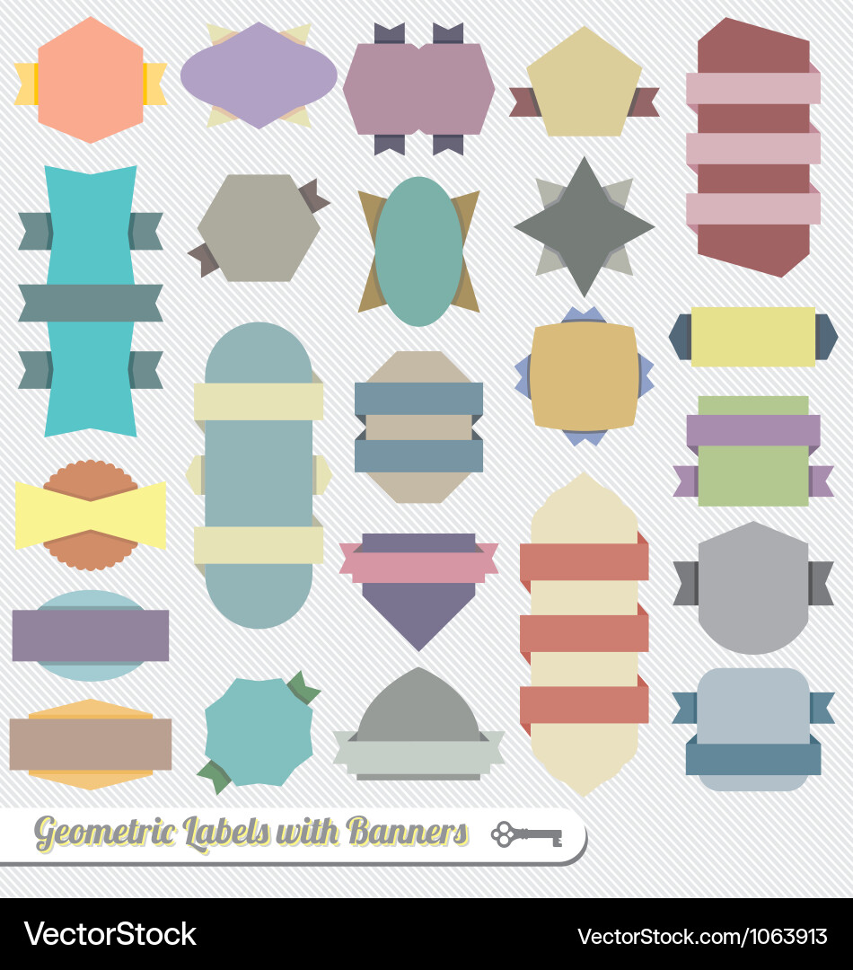 Color ribbon and banner labels Royalty Free Vector Image
