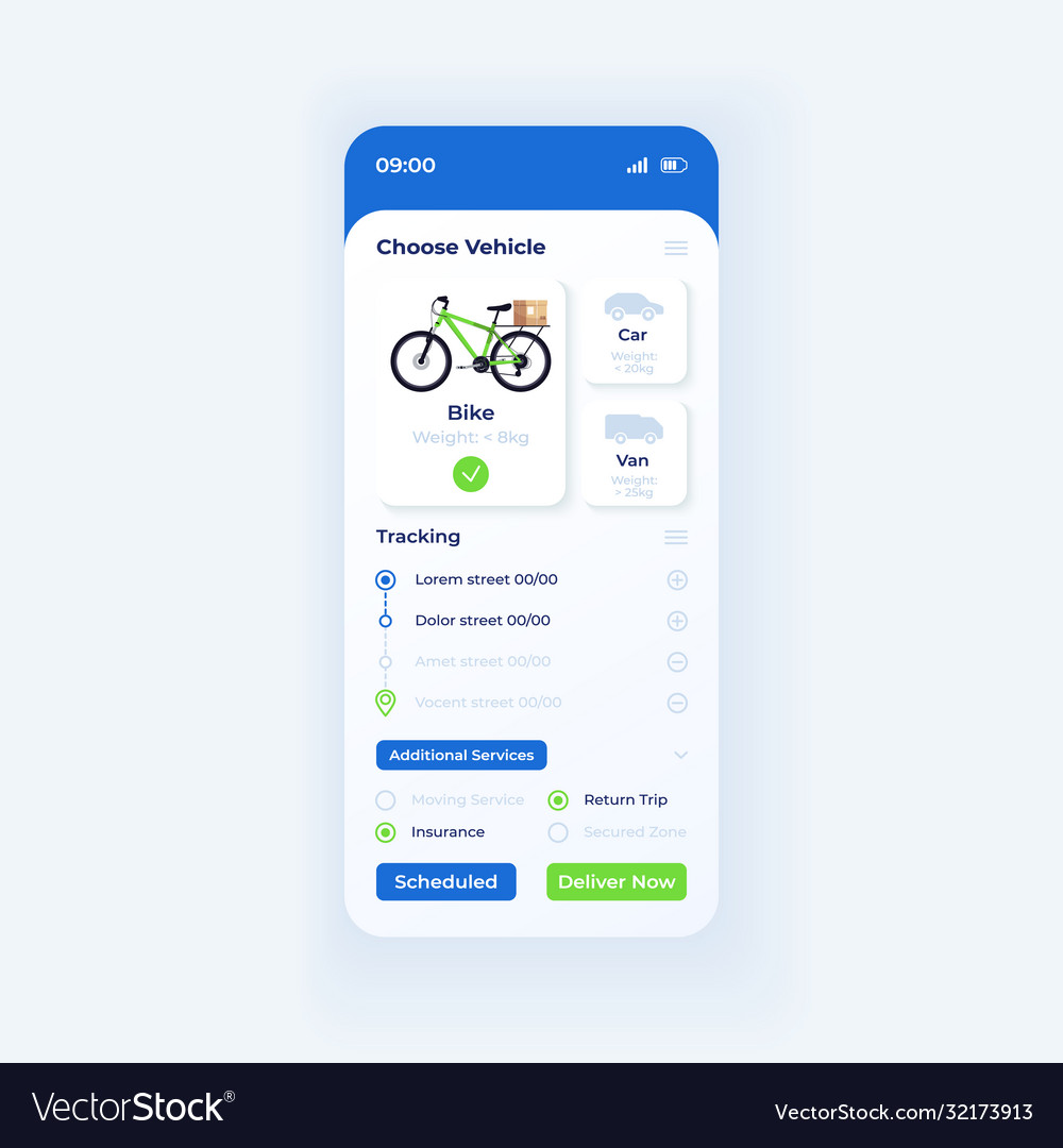 Delivery app smartphone interface template Vector Image Delivery app smartphone interface template Vector Image