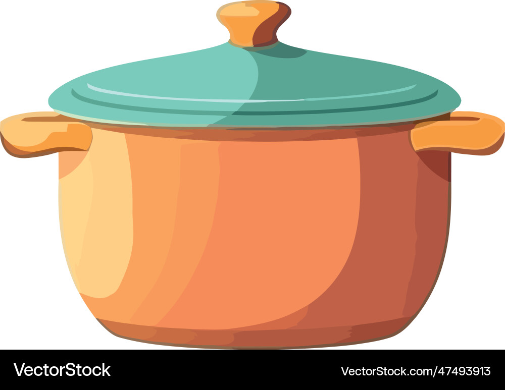 Enamel pot for cooking Royalty Free Vector Image