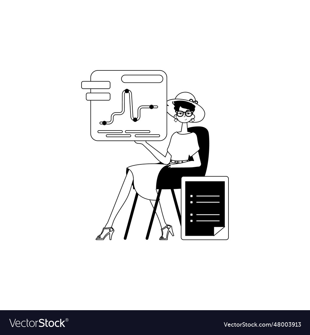 Female child holds a graph of summation Royalty Free Vector Female child holds a graph of summation Royalty Free Vector