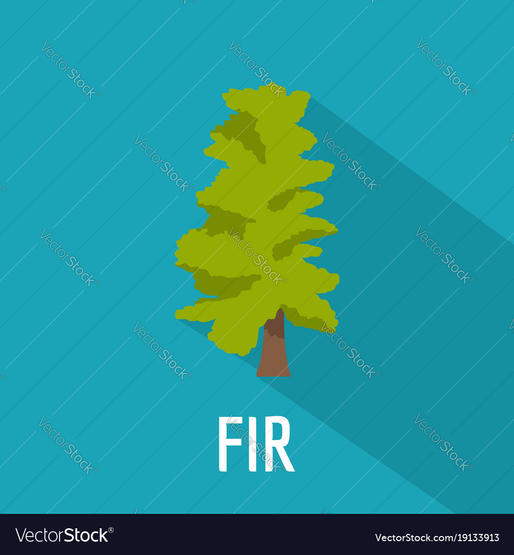 Fir tree icon flat style Royalty Free Vector Image