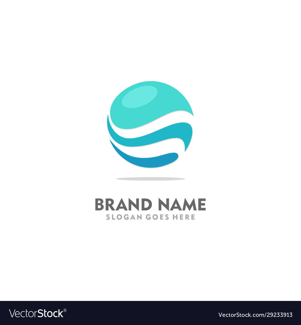 Globe sphere wave logo Royalty Free Vector Image