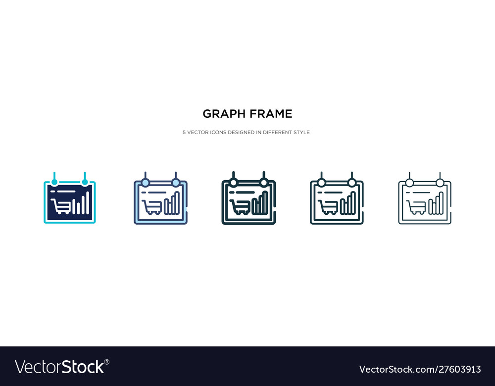 Graph frame icon in different style two colored Vector Image