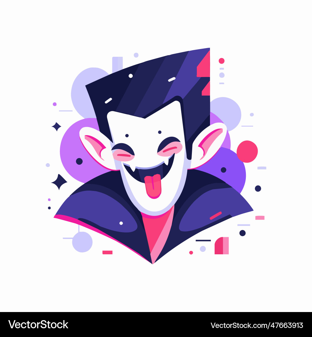 Hand drawn halloween cute vampire in flat style Vector Image