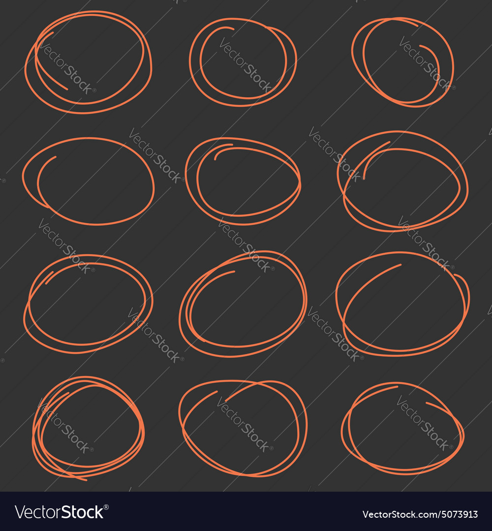 Hand drawn scribble circles template Royalty Free Vector