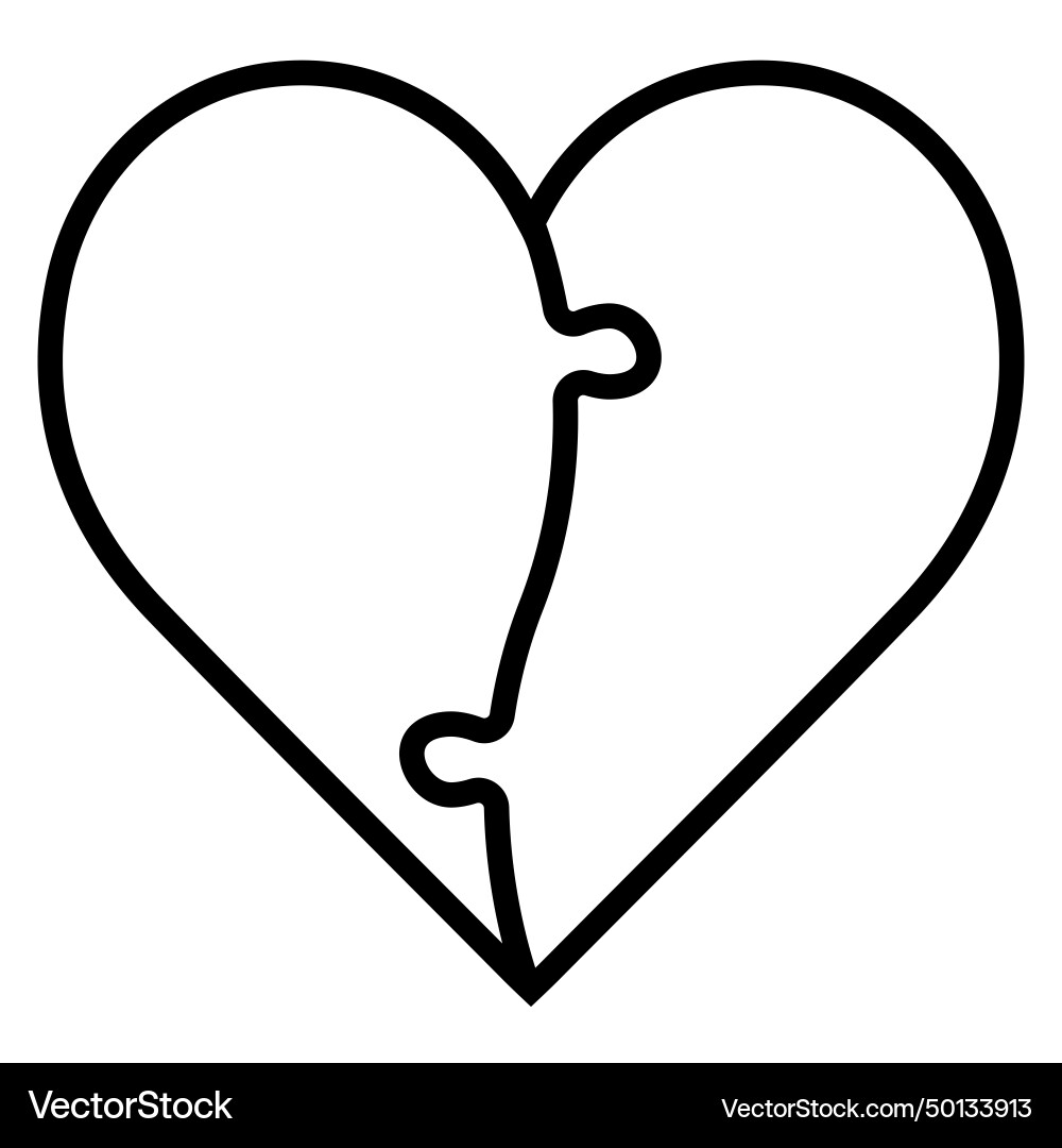 Heart from two halves puzzles love connecting Vector Image