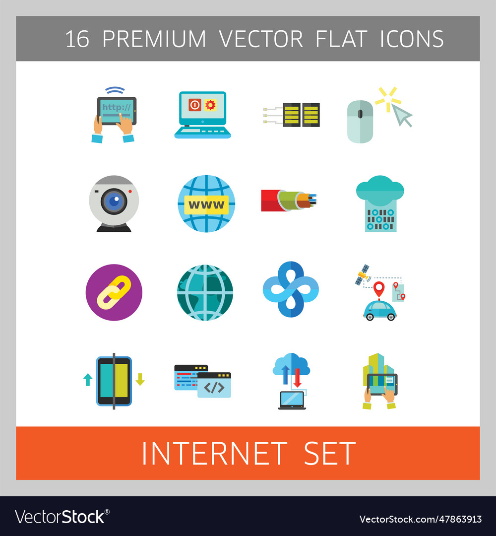 Internet icon set Royalty Free Vector Image - VectorStock