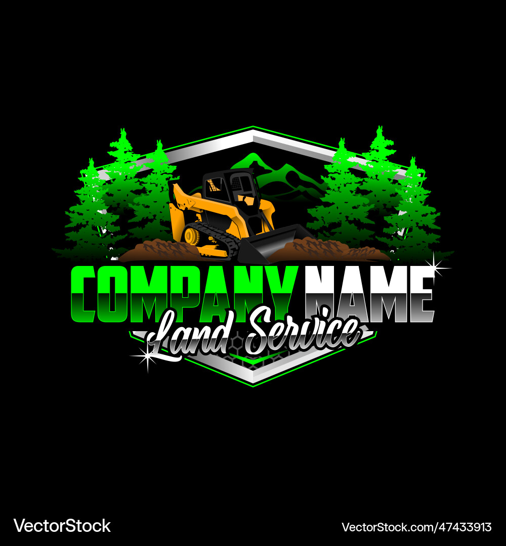 Land service or clearing company logo Royalty Free Vector