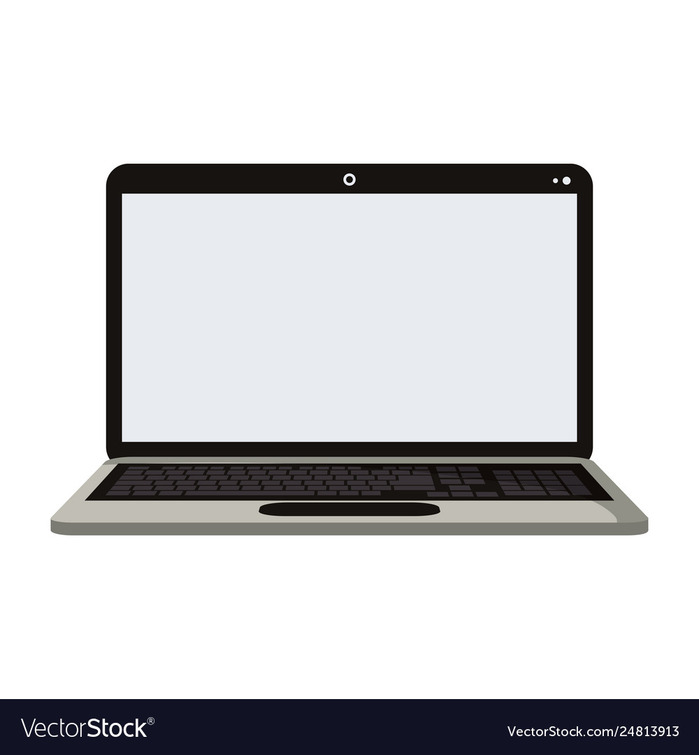 Laptop computer technology frontview Royalty Free Vector