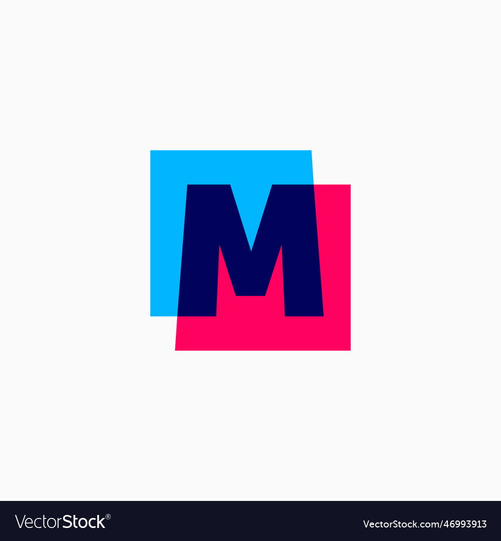 Letter m lettermark initial multiply overlapping Vector Image