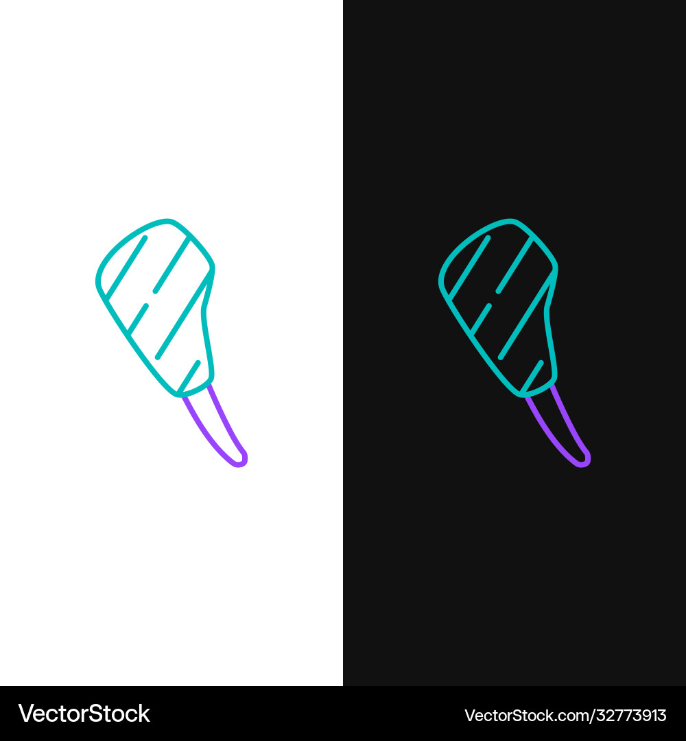 Line rib eye steak icon isolated on white Vector Image