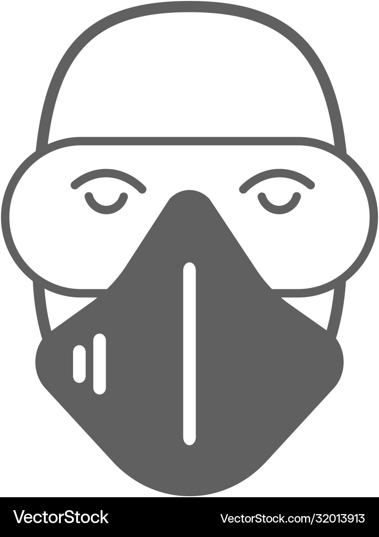 Man face with mask icon breathing mask on face Vector Image