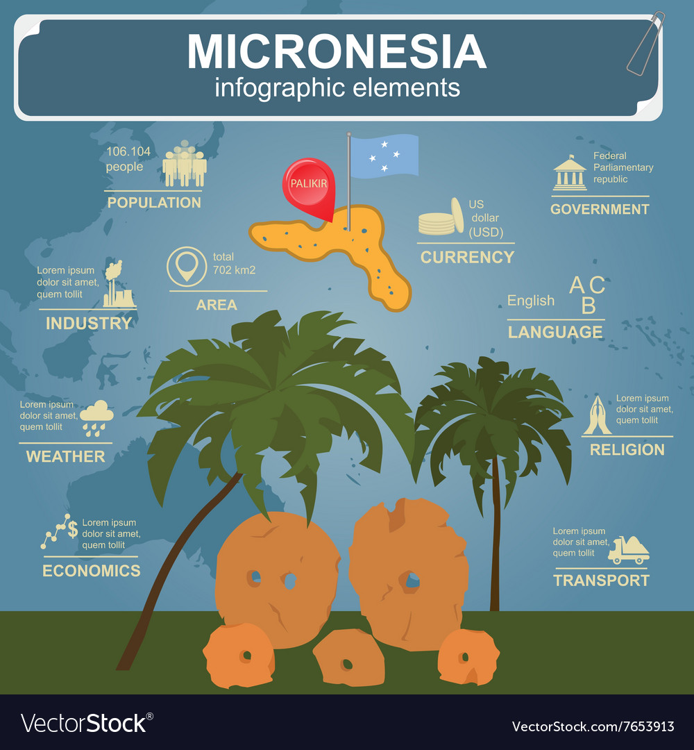 Micronesia infographics statistical data sights Vector Image