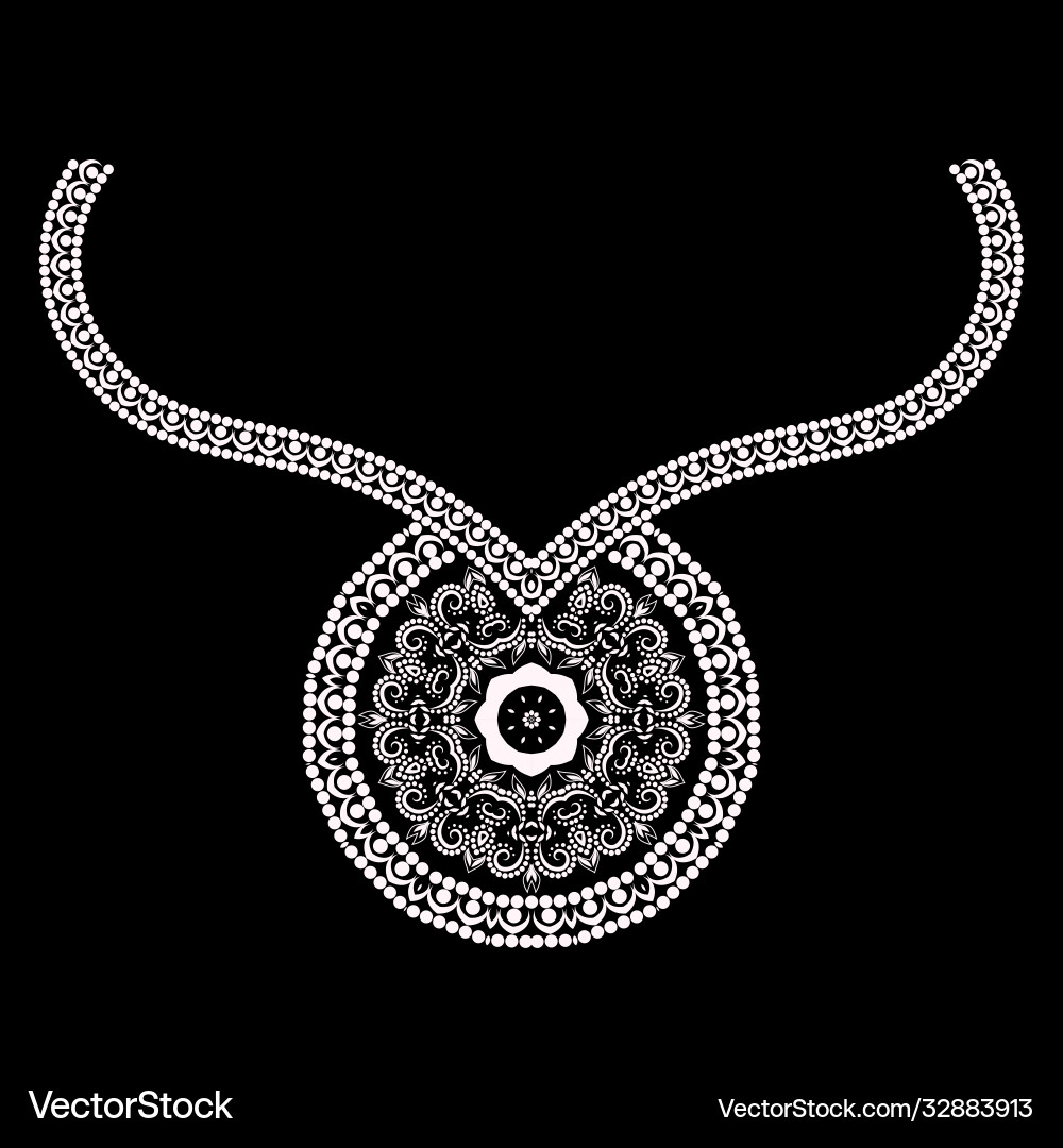 Ornamental black and white pendant Royalty Free Vector Image