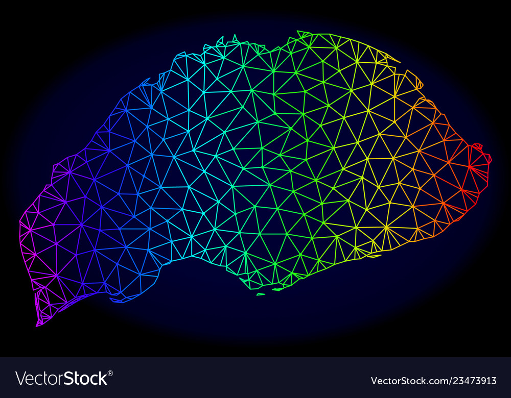 Polygonal network spectrum mesh map Royalty Free Vector Polygonal network spectrum mesh map Royalty Free Vector