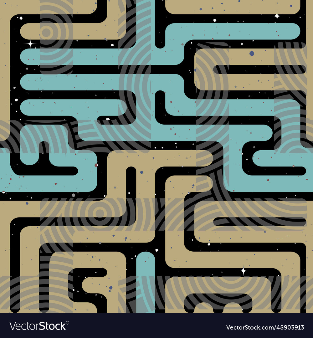 Retro maze seamless pattern Royalty Free Vector Image