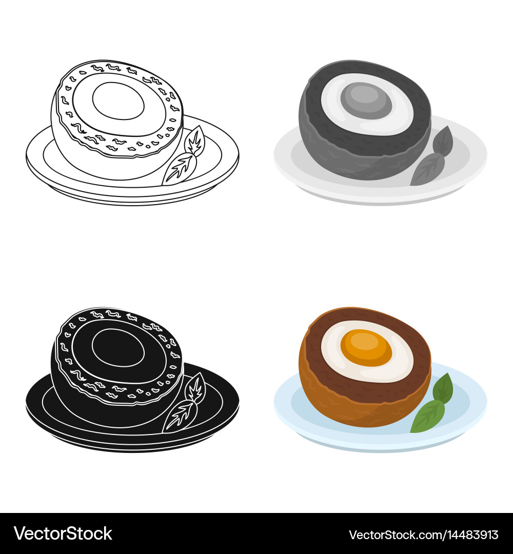 Scotch eggs icon in cartoon style isolated Vector Image