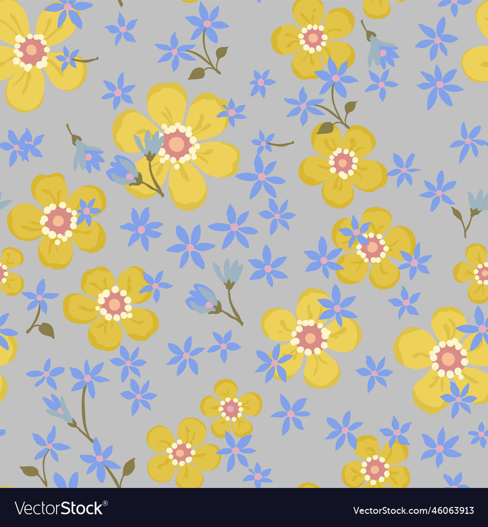 Seamless vintage pattern gray background large Vector Image
