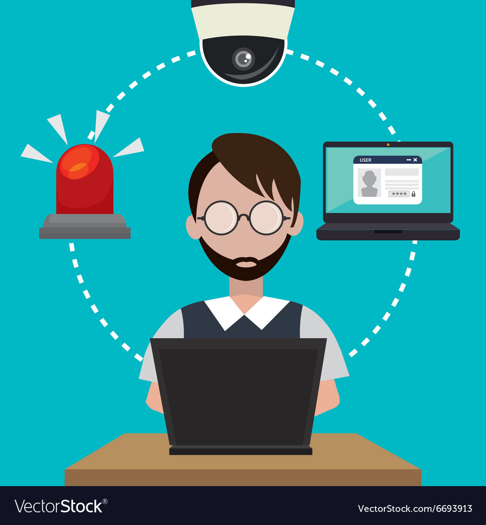 Security system and surveillance Royalty Free Vector Image