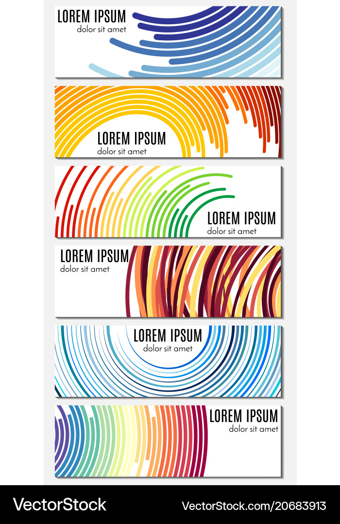 Set of six colorful abstract header banners Vector Image