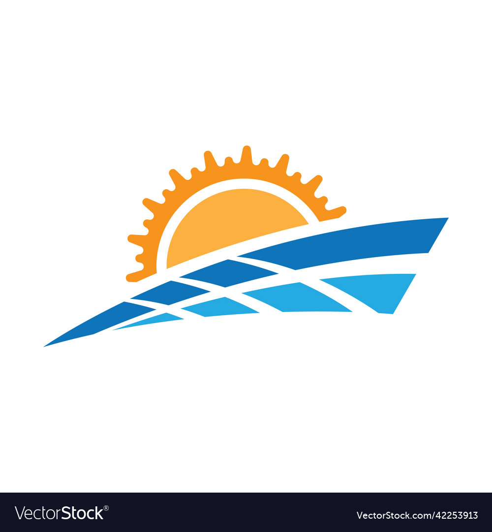 Solar tech logo template Royalty Free Vector Image