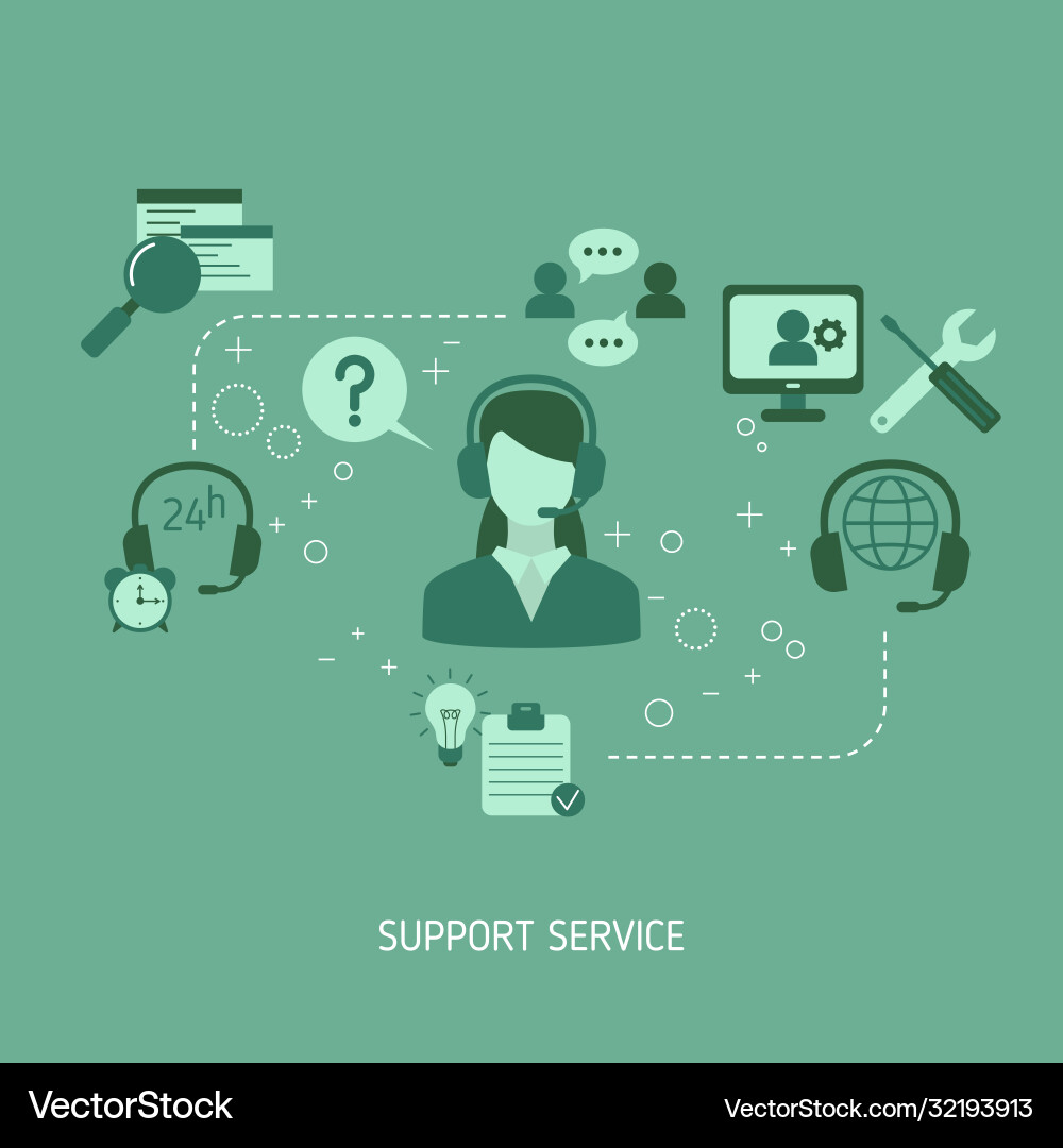 Support service concept Royalty Free Vector Image