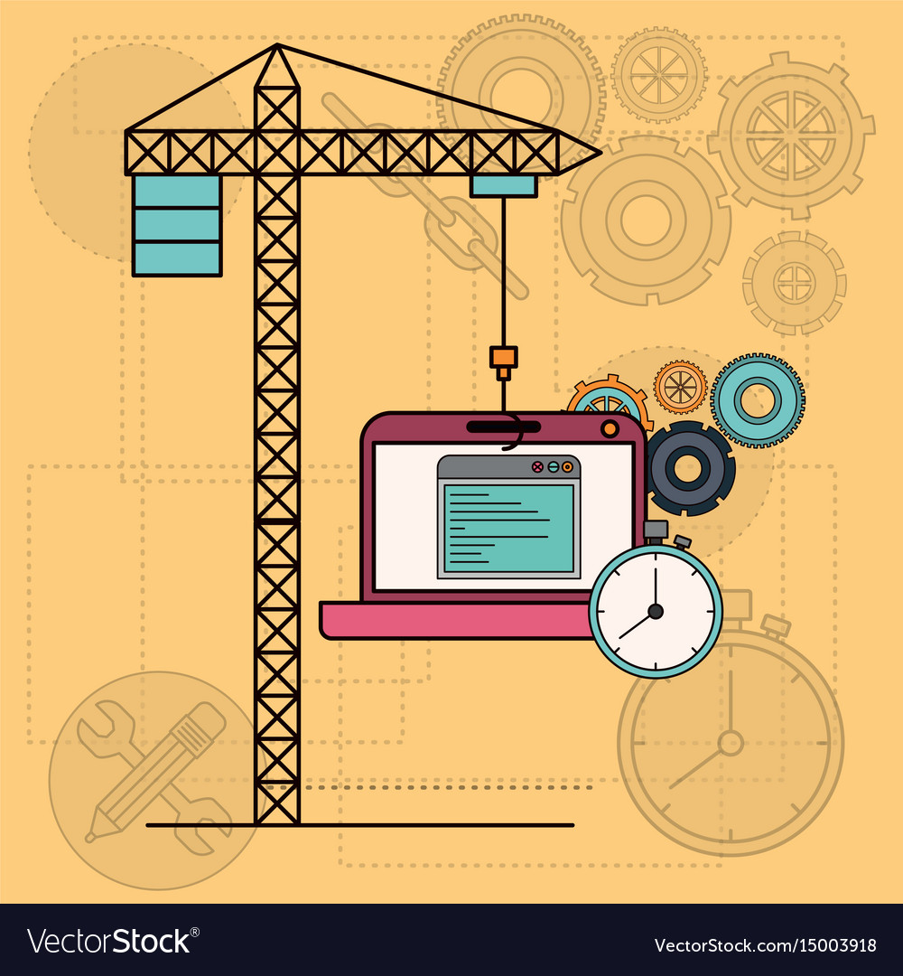 Background with laptop computer apps Royalty Free Vector