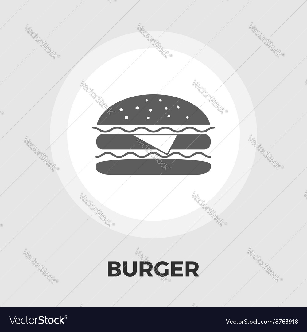 Burger flat icon Royalty Free Vector Image - VectorStock
