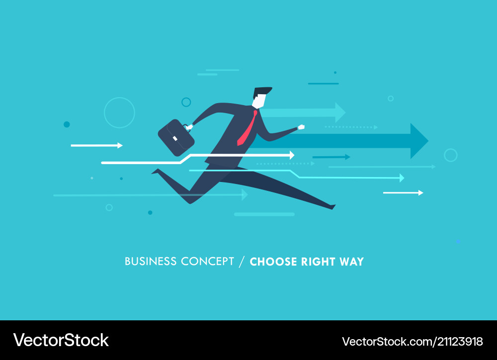 Businessman runs forward to success Royalty Free Vector