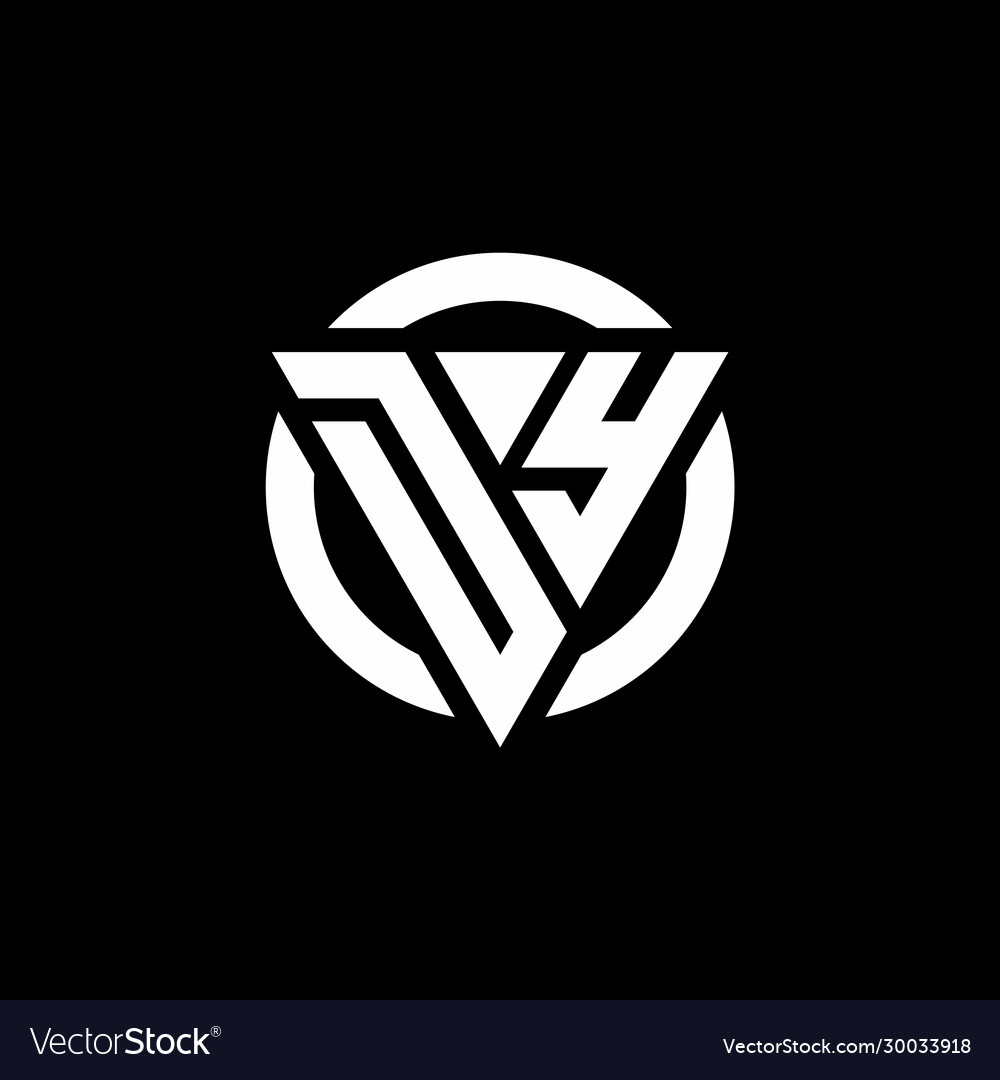 Dy logo with triangle shape and circle rounded Vector Image