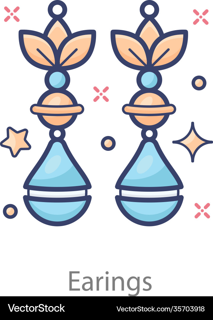 Earrings Royalty Free Vector Image - VectorStock