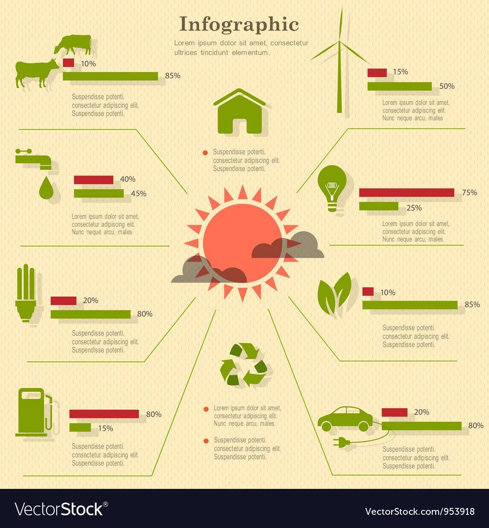 Eco infographic elements Royalty Free Vector Image