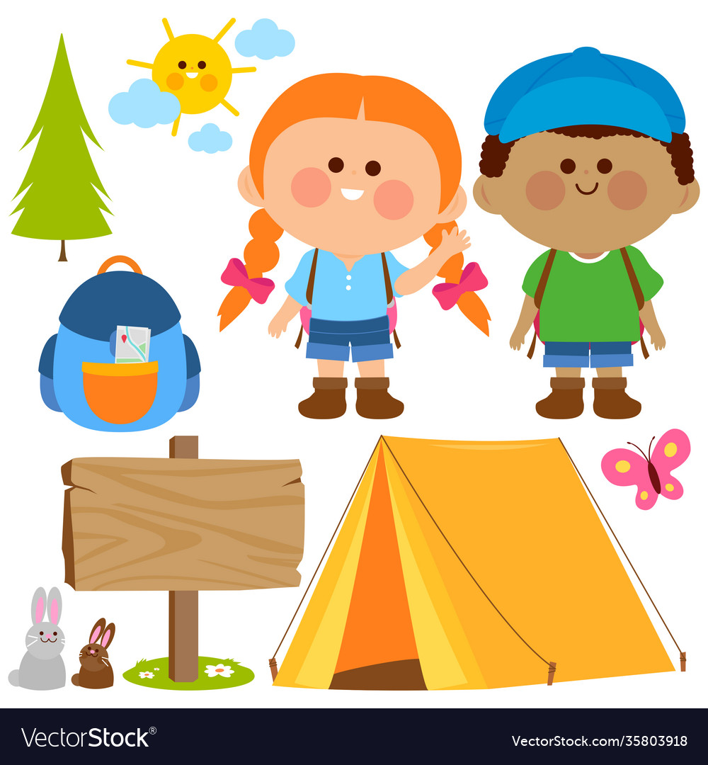 Kids Camping ClipArt