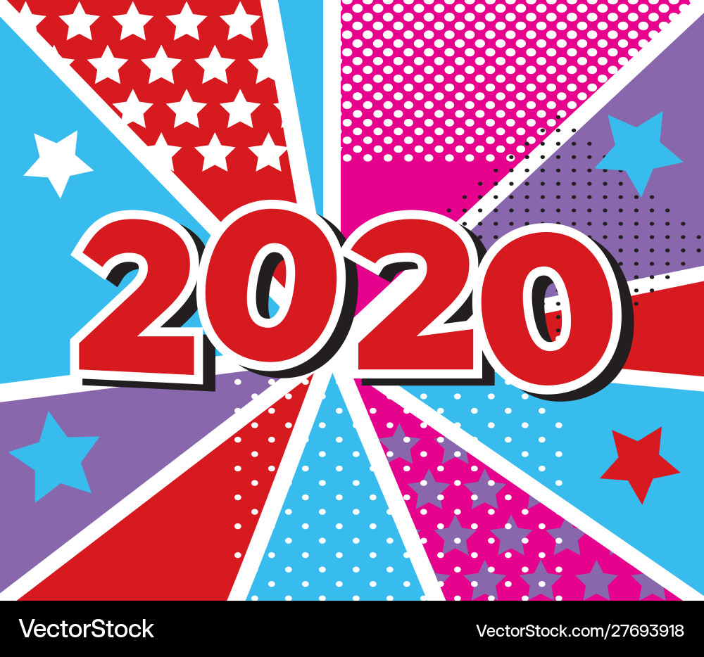 Happy new year - 2020 - colorful Royalty Free Vector Image