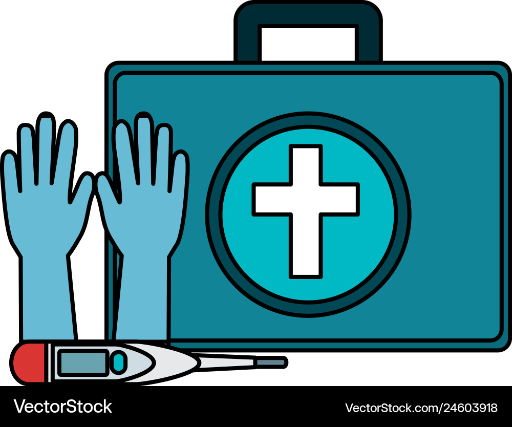 Medical kit with equipment Royalty Free Vector Image