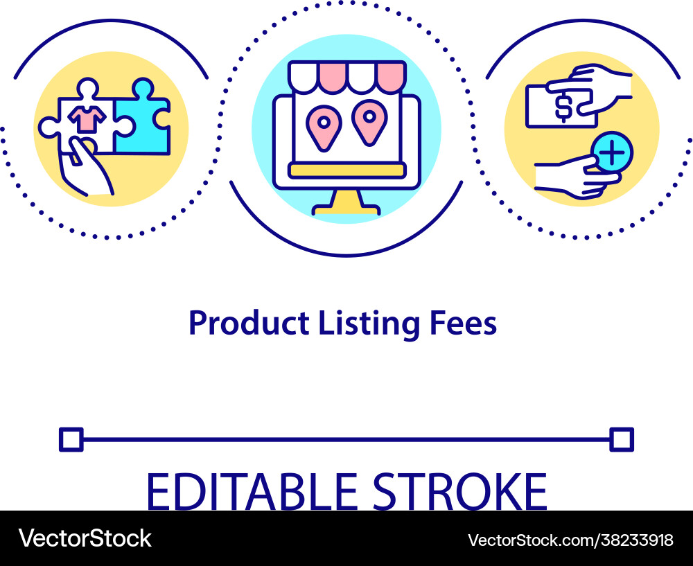 Product listing fees concept icon Royalty Free Vector Image
