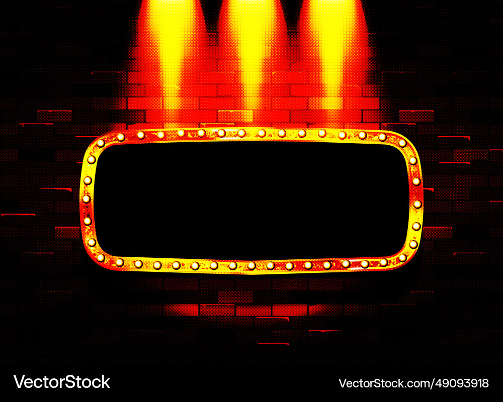 Retro light sign vintage style banner Royalty Free Vector