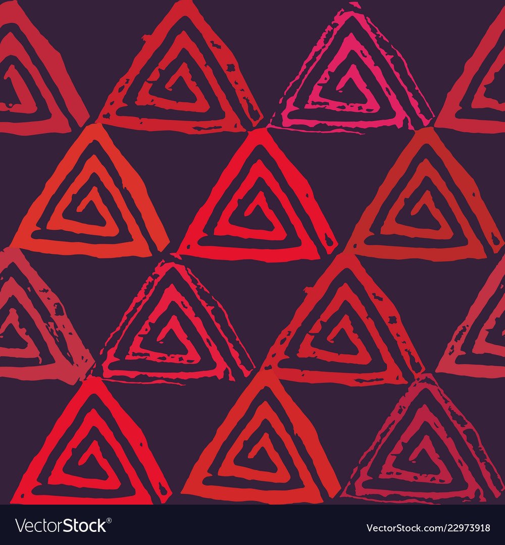 Seamless pattern with textured triangles Vector Image