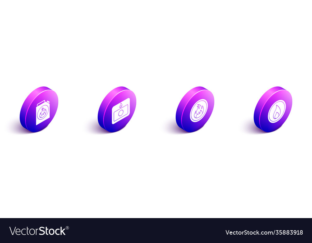 Set isometric canister for flammable liquids fire Vector Image Set isometric canister for flammable liquids fire Vector Image