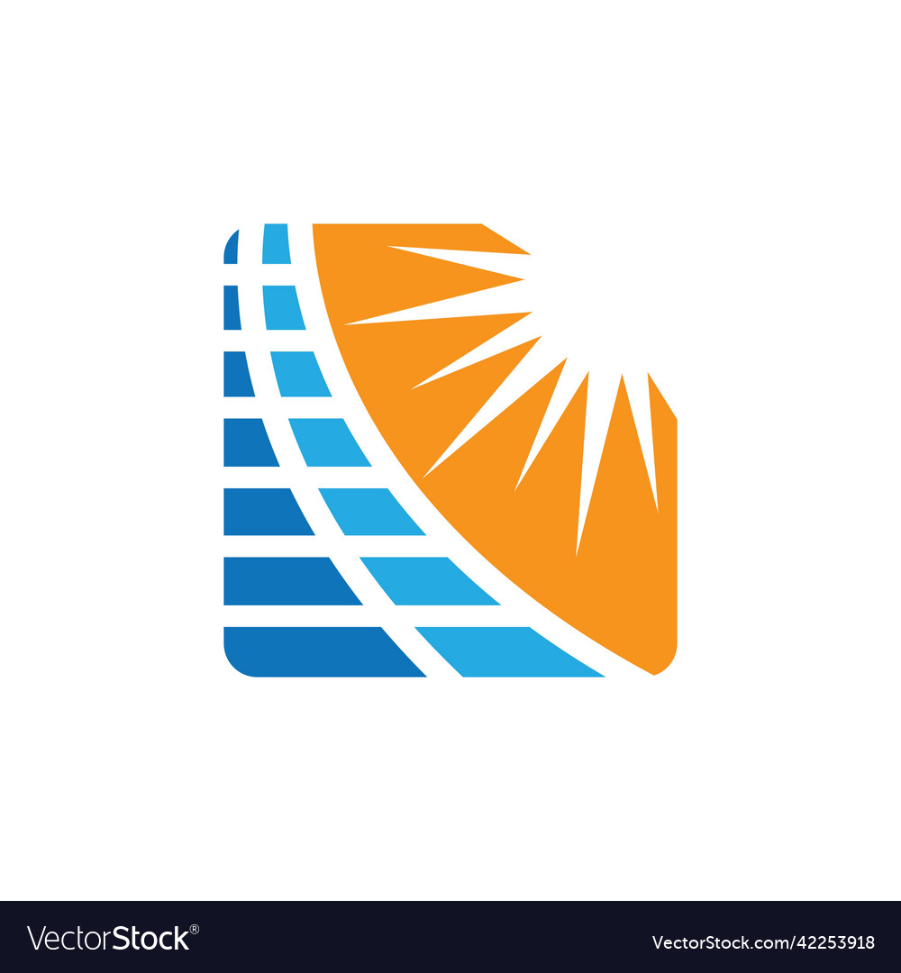 Solar tech logo template Royalty Free Vector Image