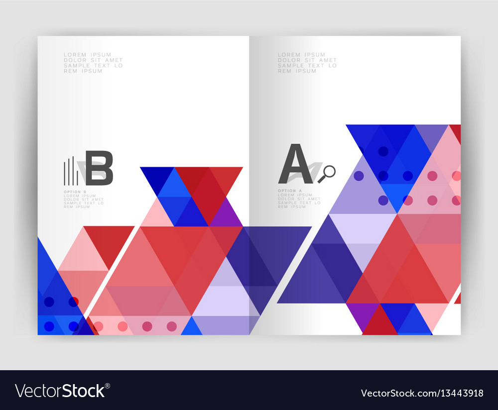 Triangle print template Royalty Free Vector Image