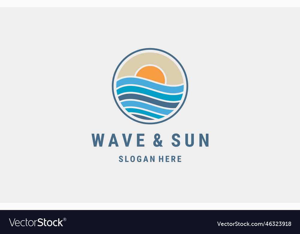 Wave sun Royalty Free Vector Image - VectorStock
