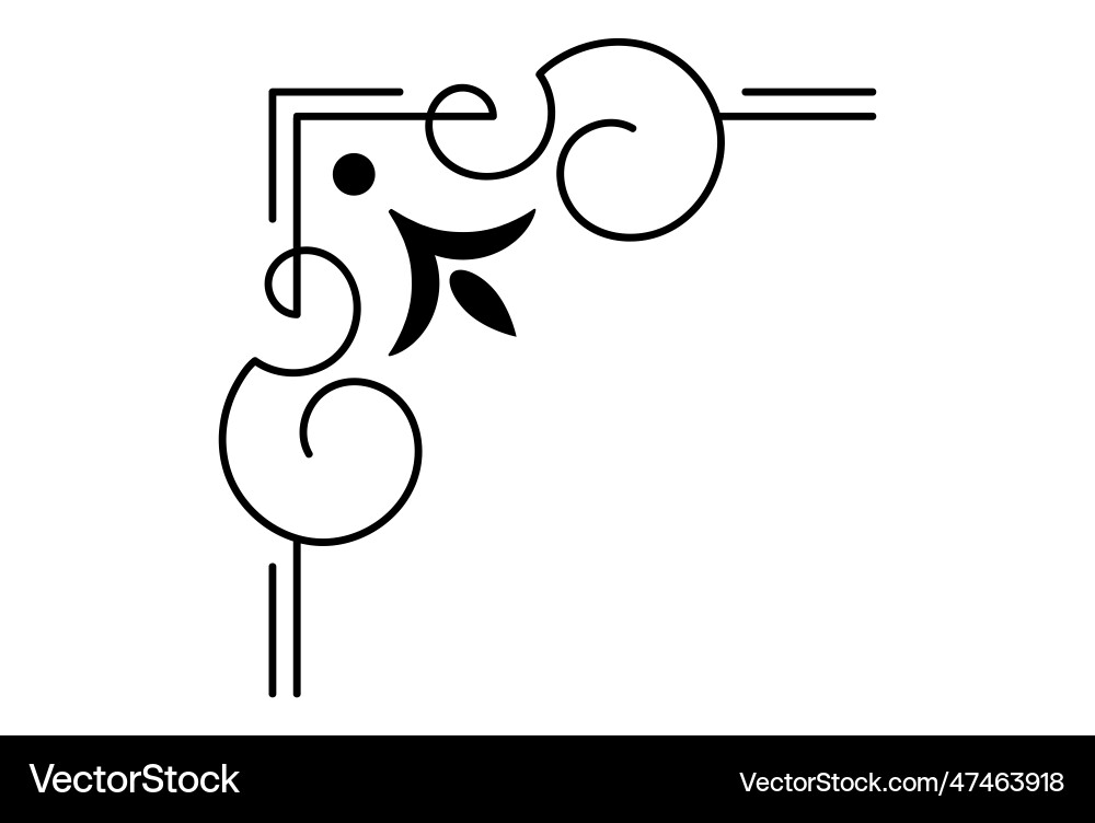 Wedding ornament corner ornamental design Vector Image