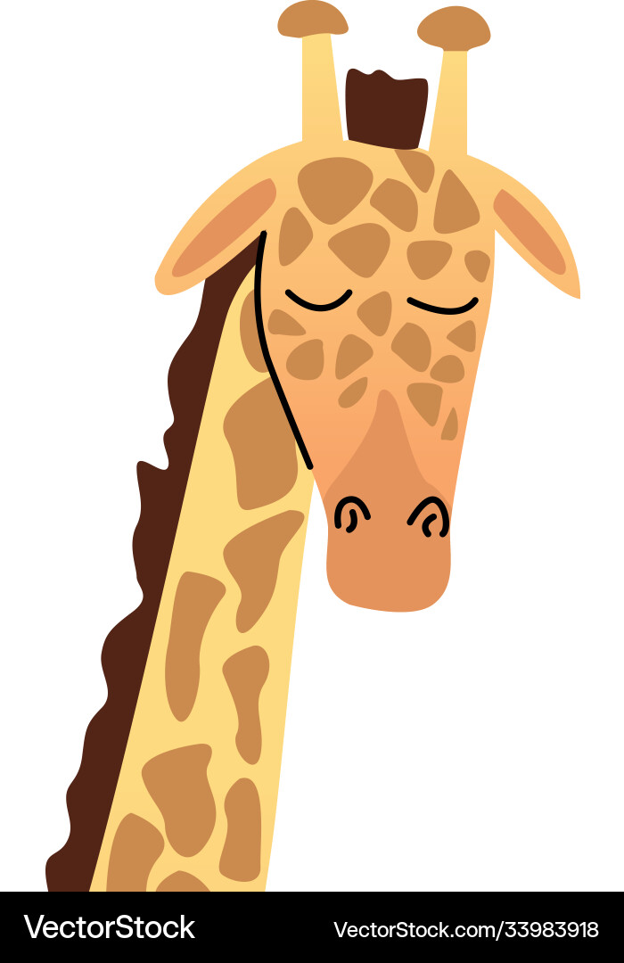 Wild african giraffe head nature icon Royalty Free Vector