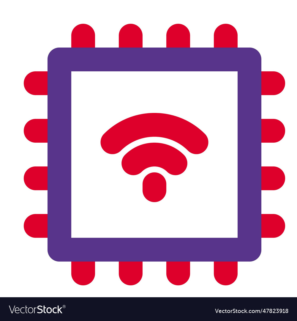 Wireless microchip a control unit for gadgets Vector Image