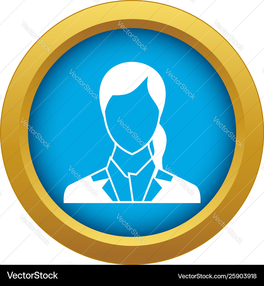 Woman icon blue isolated Royalty Free Vector Image