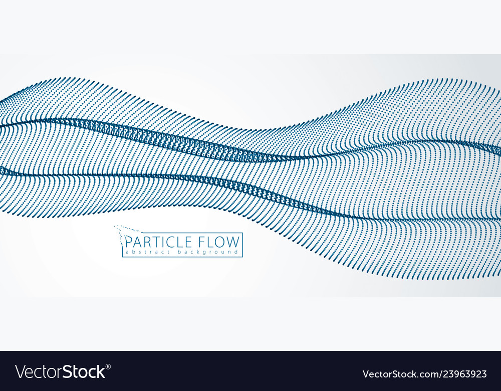 3d particles mesh array wave sound flowing Vector Image