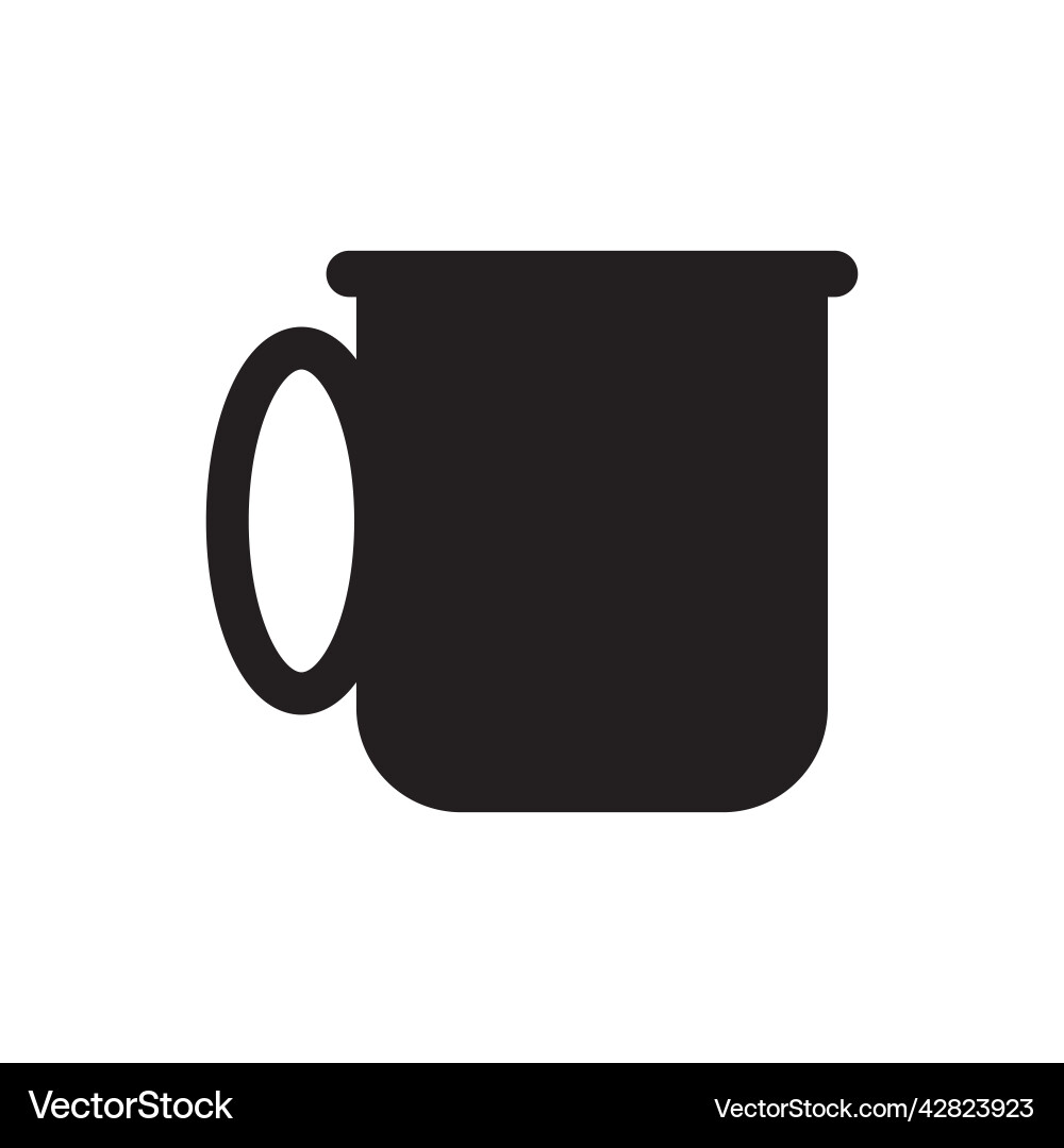 Black coffee cup solid icon Royalty Free Vector Image